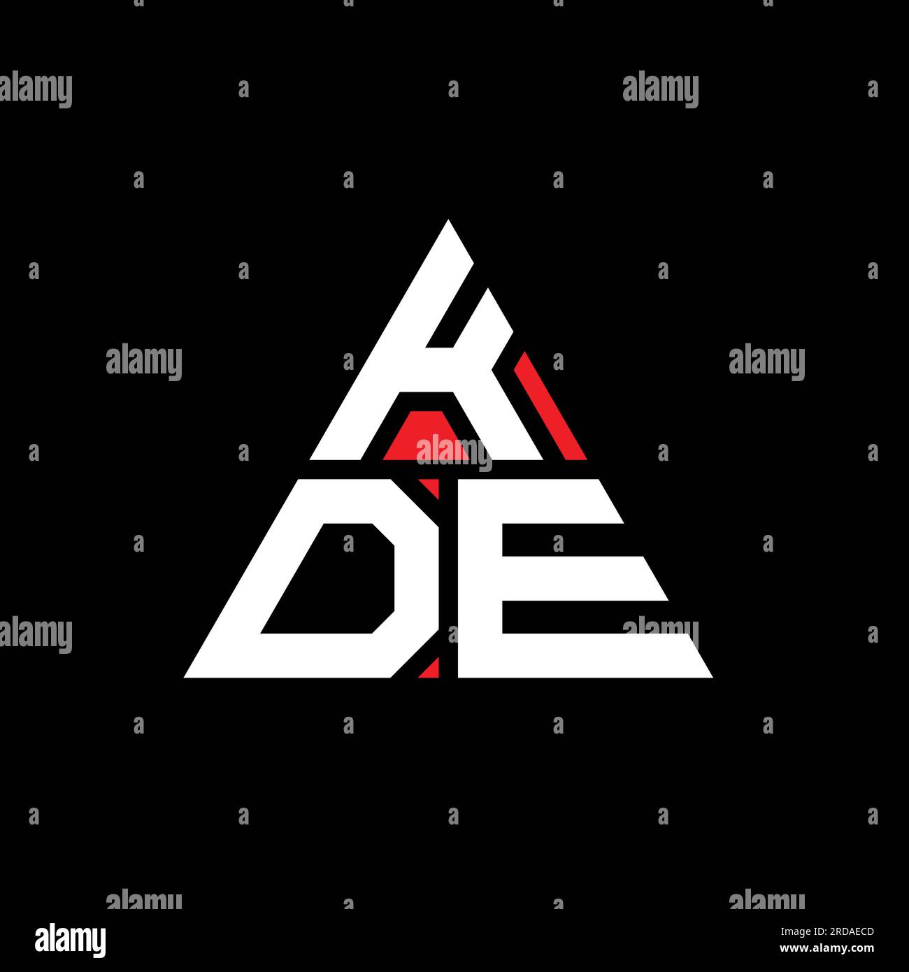 KDE triangle letter logo design with triangle shape. KDE triangle logo ...