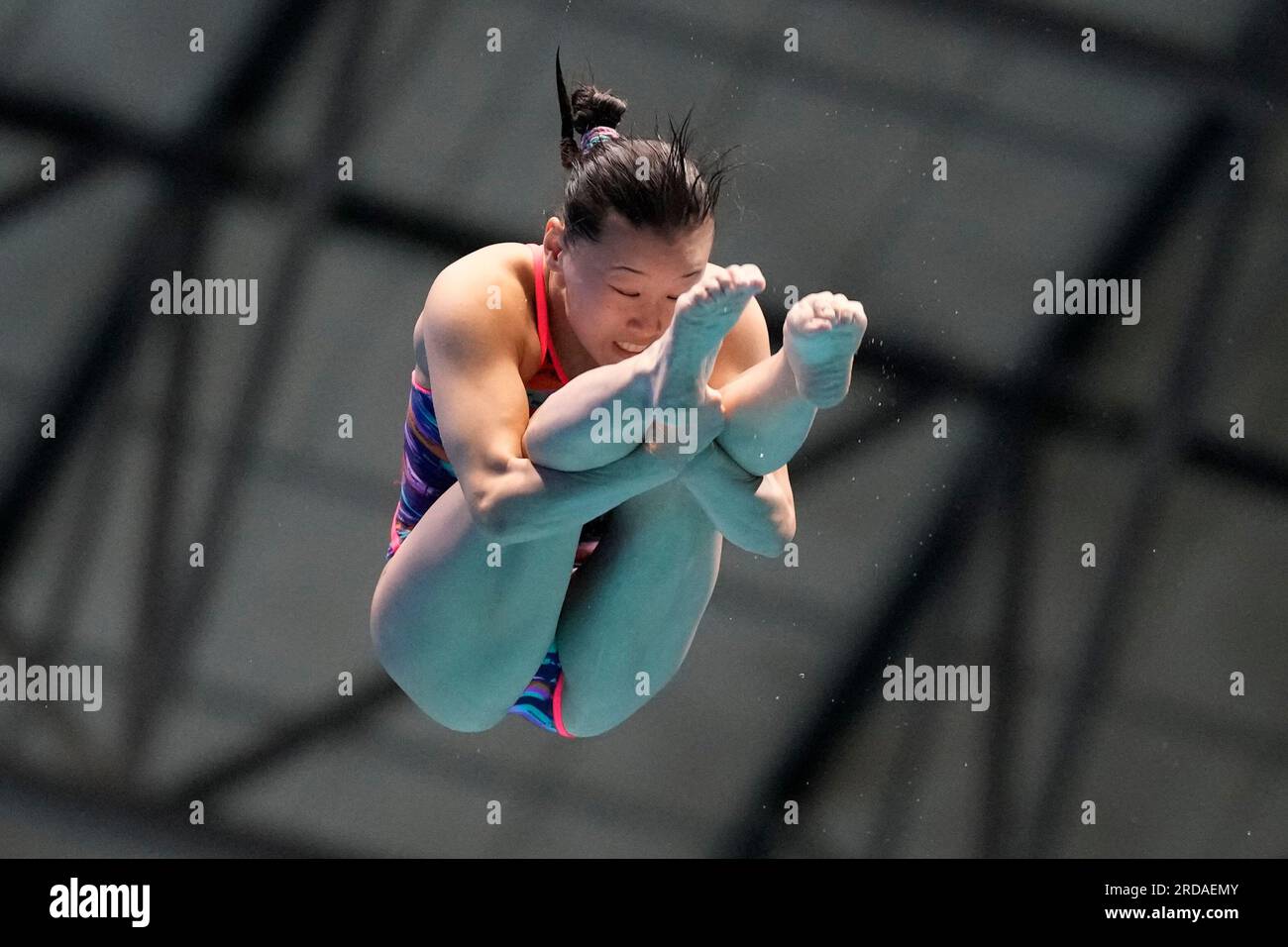 Sayaka Mikami of Japan competes during the women's 3m springboard ...