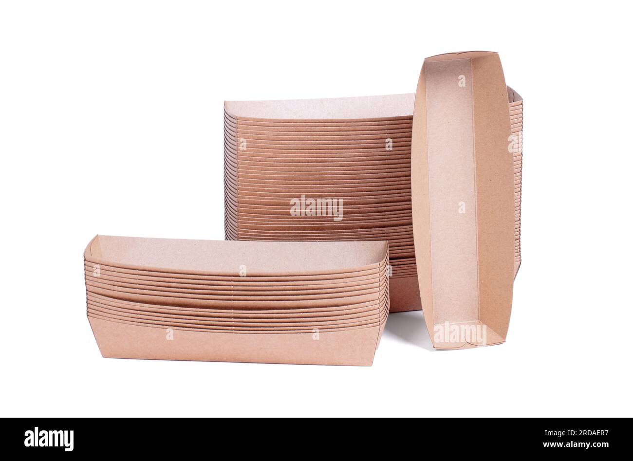 Empty disposable paper fast food tray isolated on a white background ...