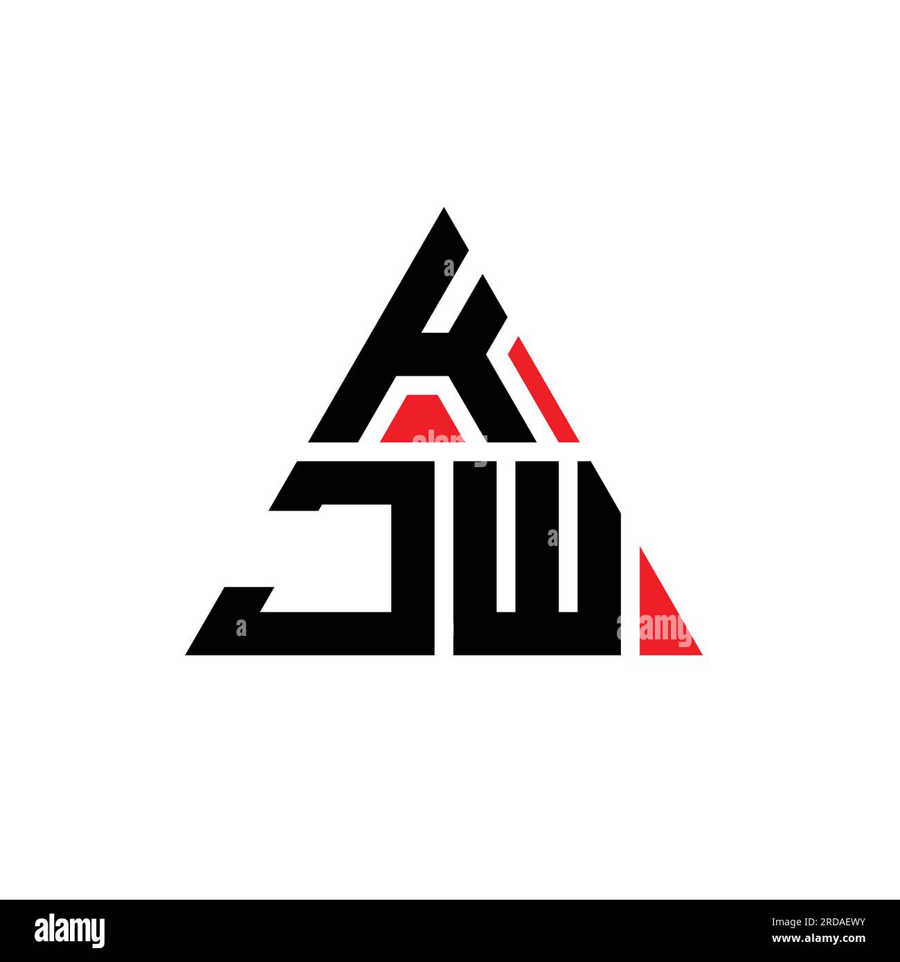 KJW triangle letter logo design with triangle shape. KJW triangle logo ...