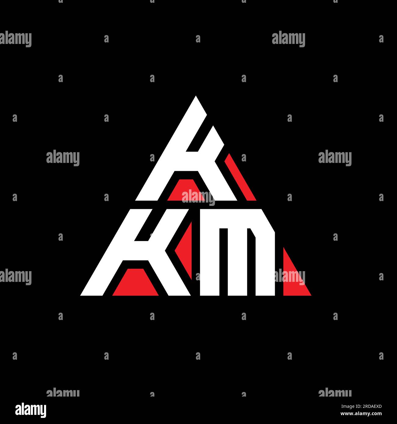 KKM triangle letter logo design with triangle shape. KKM triangle logo ...
