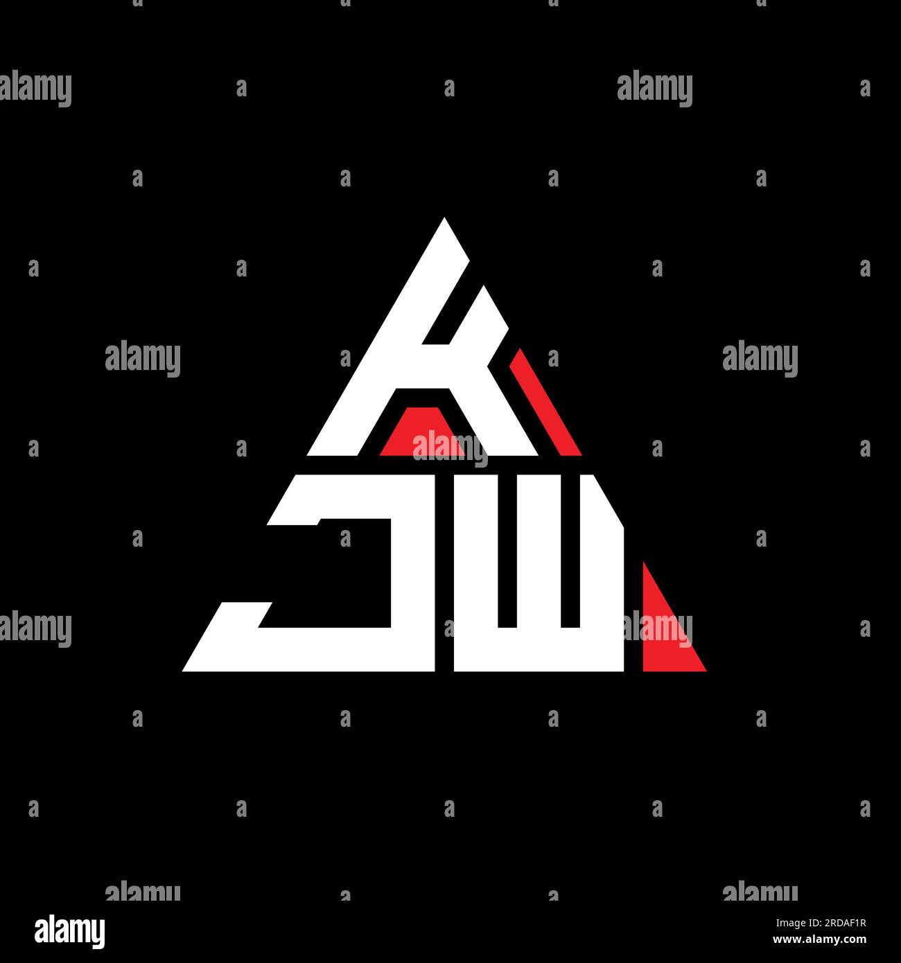 KJW triangle letter logo design with triangle shape. KJW triangle logo ...