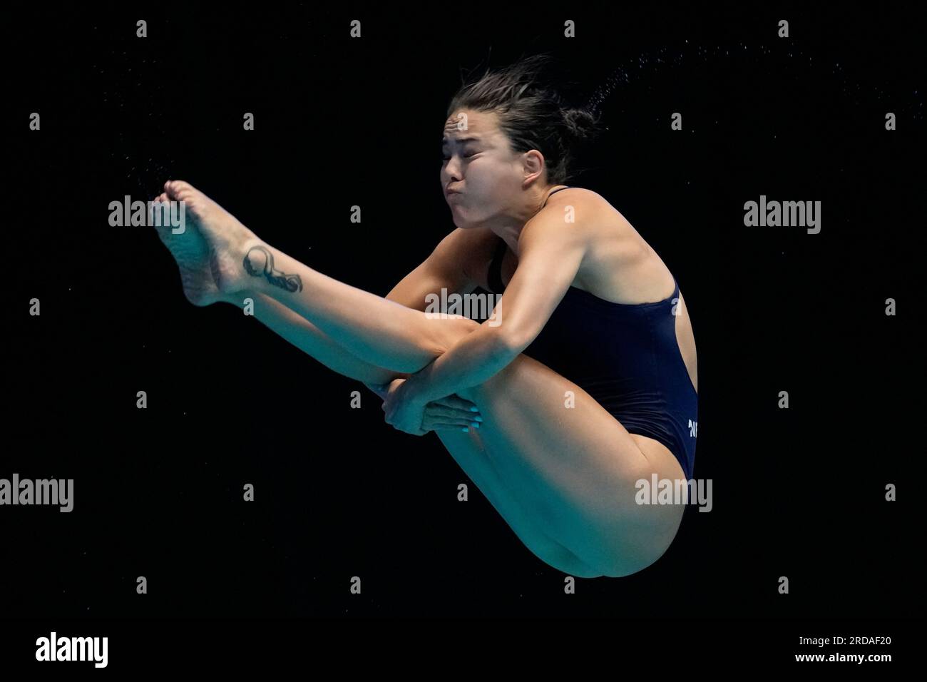 Elizabeth Roussel of New Zealand competes during the women's 3m ...