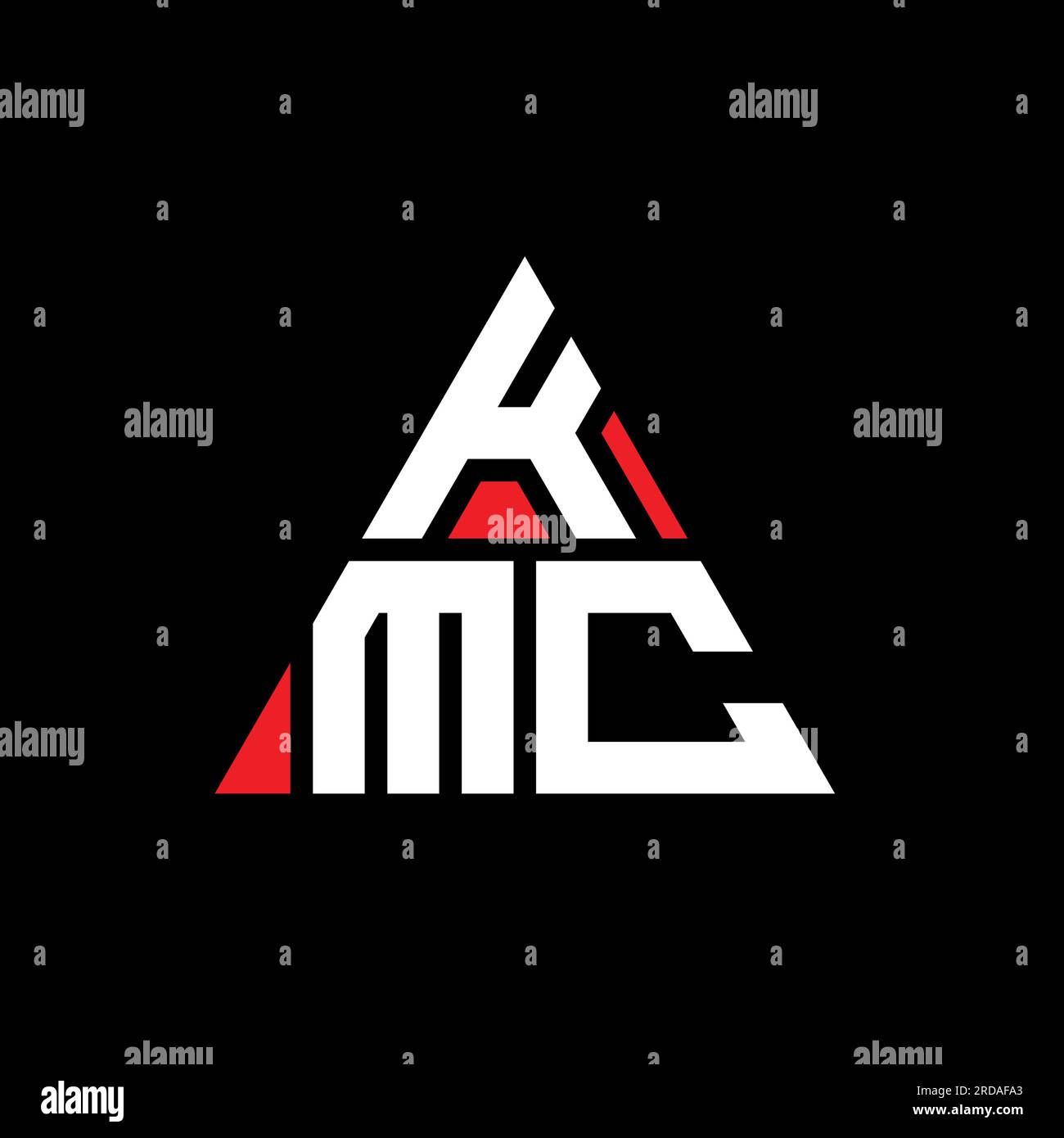 KMC triangle letter logo design with triangle shape. KMC triangle logo ...