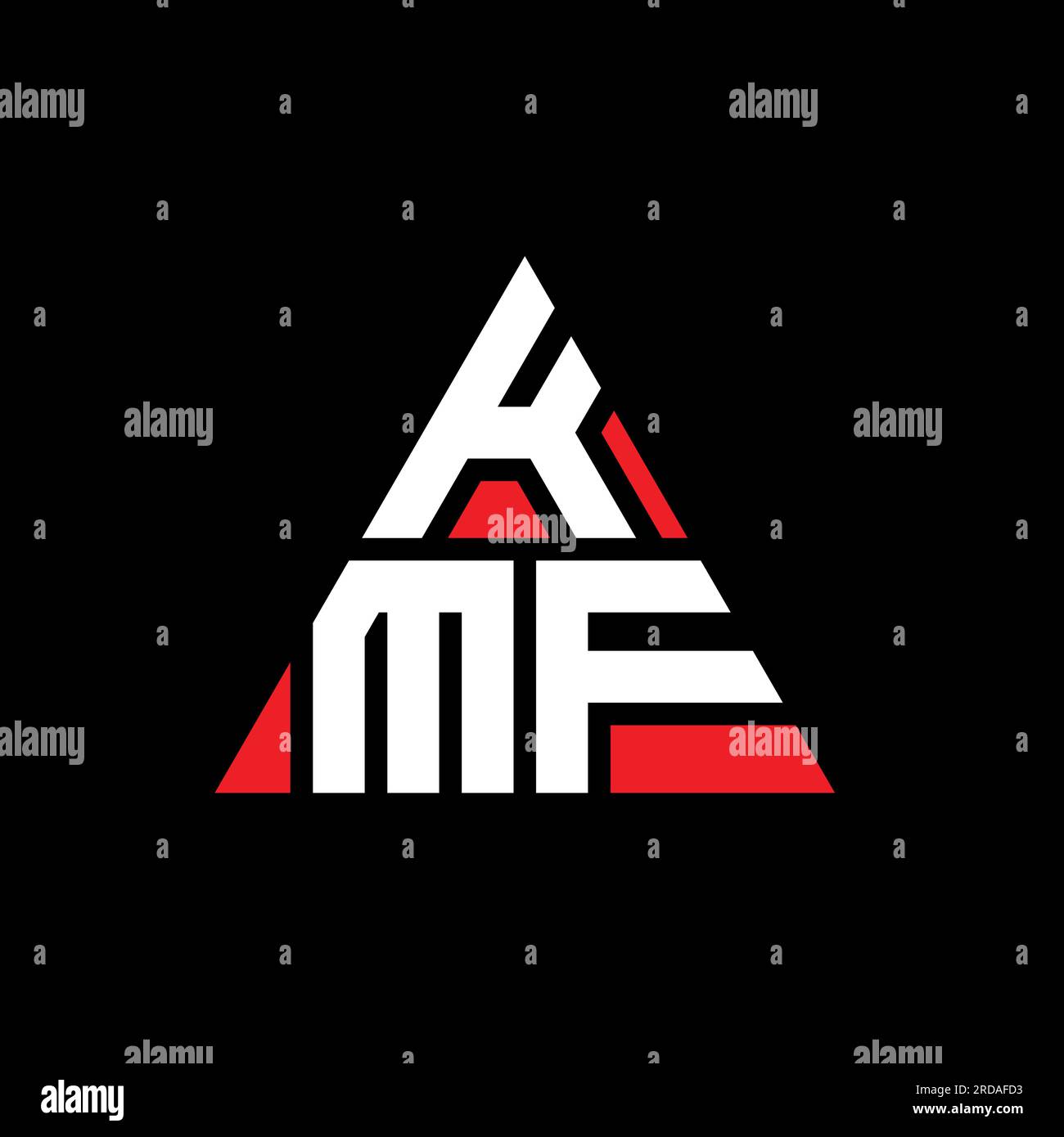 KMF triangle letter logo design with triangle shape. KMF triangle logo ...