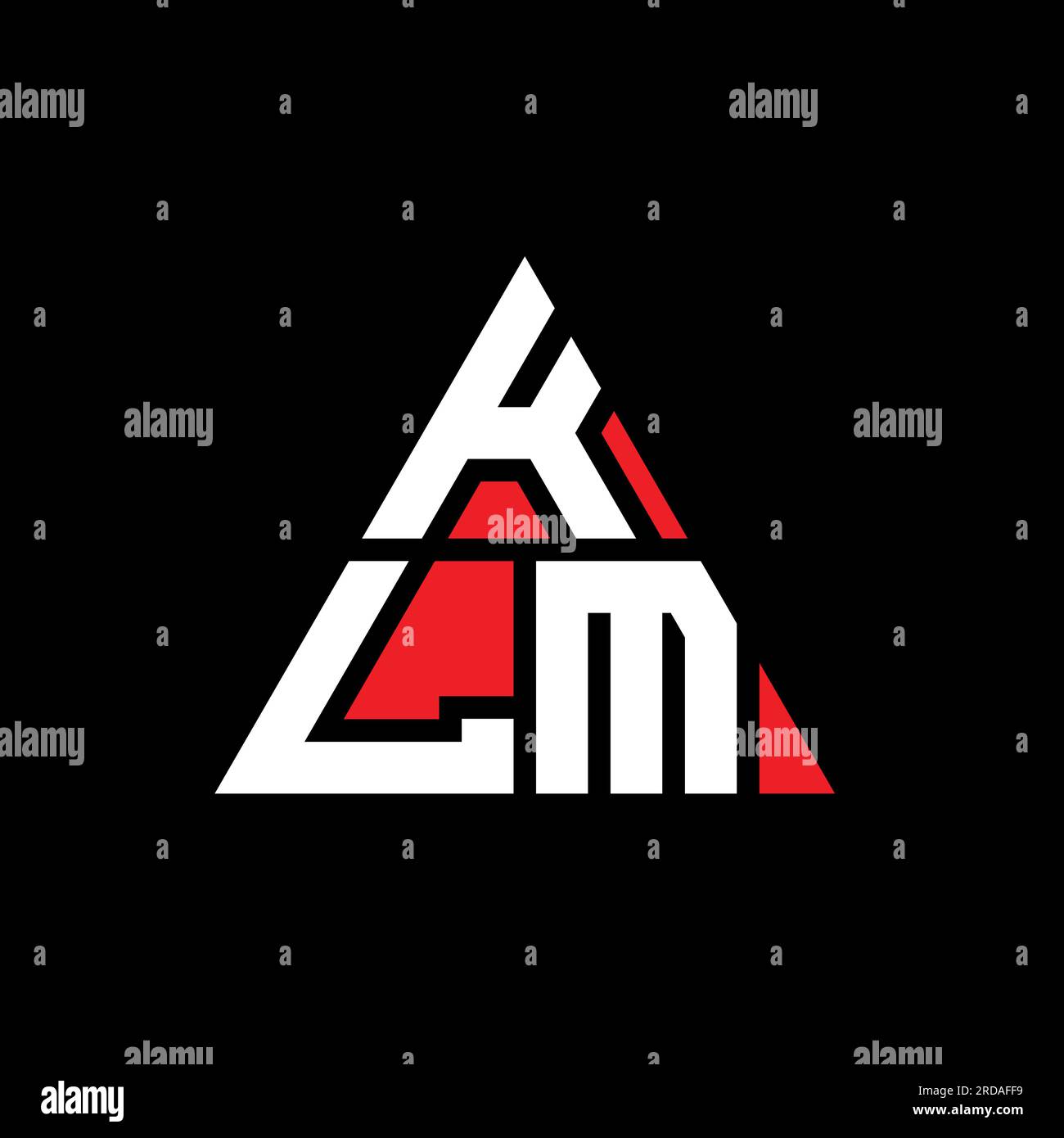 KLM triangle letter logo design with triangle shape. KLM triangle logo ...