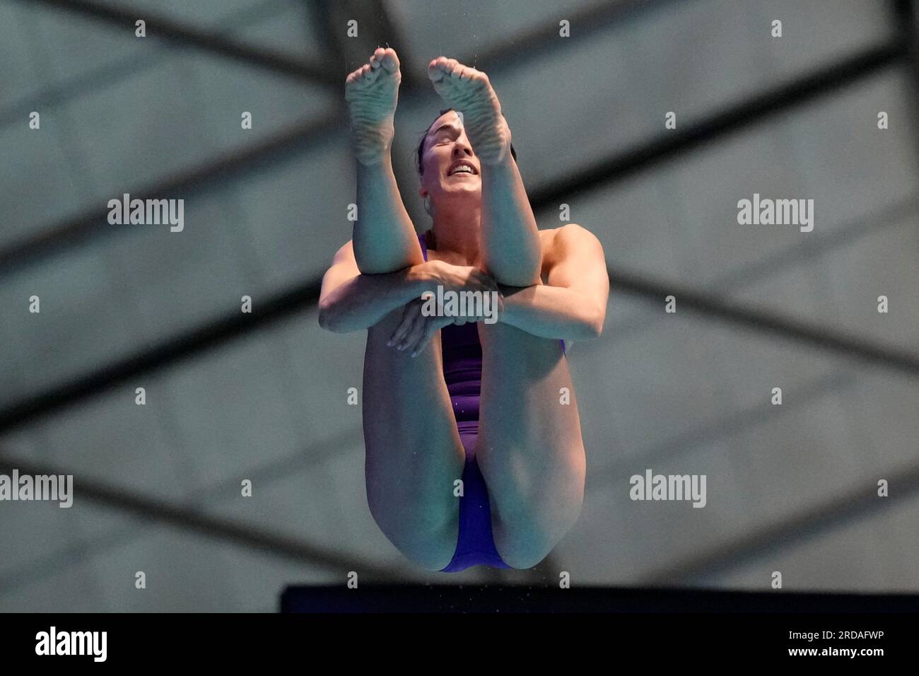 Clare Cryan of Ireland competes during the women's 3m springboard ...