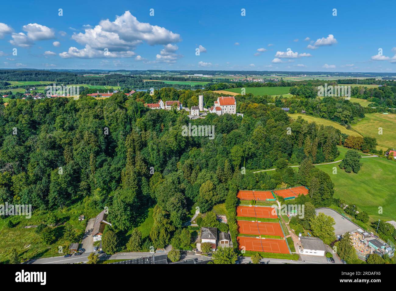 The beautiful town Mindelheim in the Lower Allgaeu with its striking ...