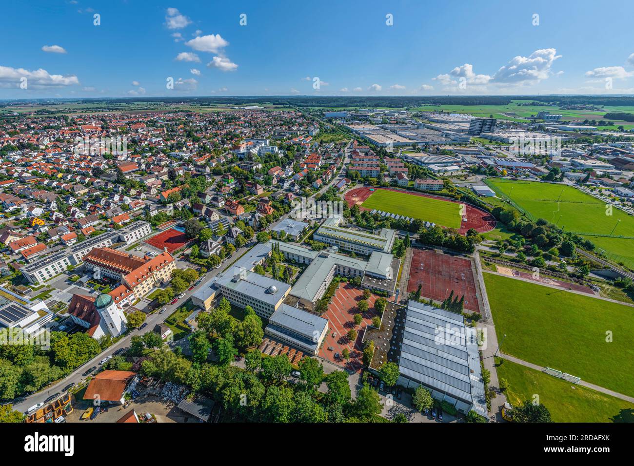 The beautiful town Mindelheim in the Lower Allgaeu with its striking ...