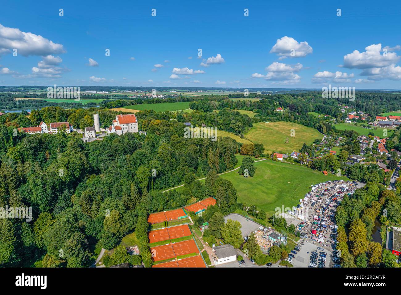 The beautiful town Mindelheim in the Lower Allgaeu with its striking ...