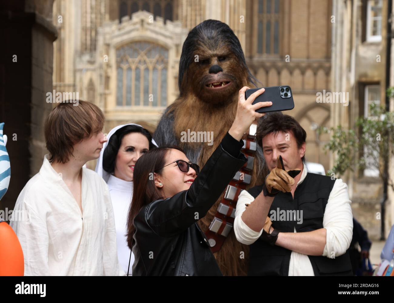 Peterborough, UK. 18th July, 2023. A lady takes a selfie withLuke ...