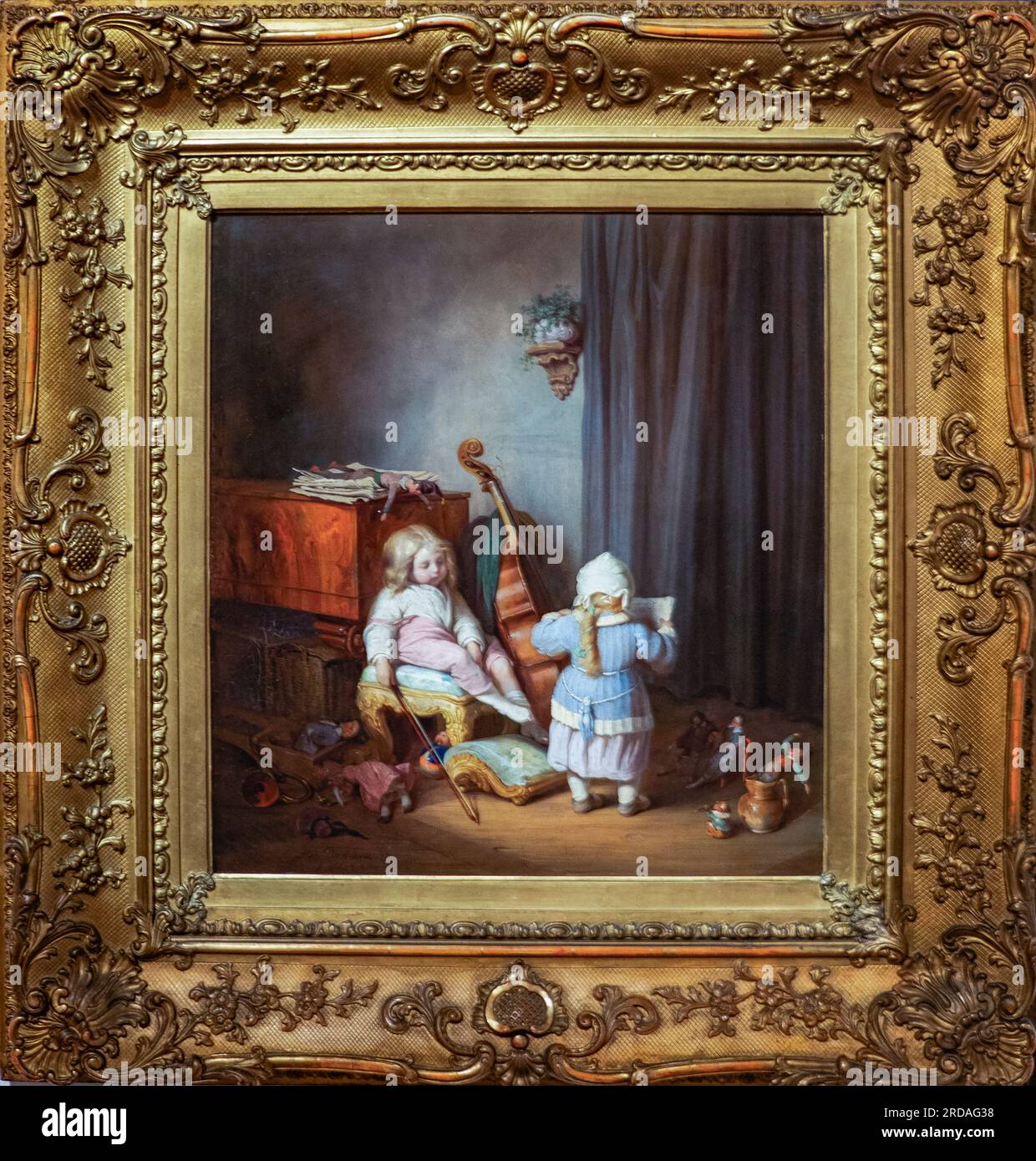 The little virtuosos. Oil on carton. 1843. Creator: Josef Danhauser ...
