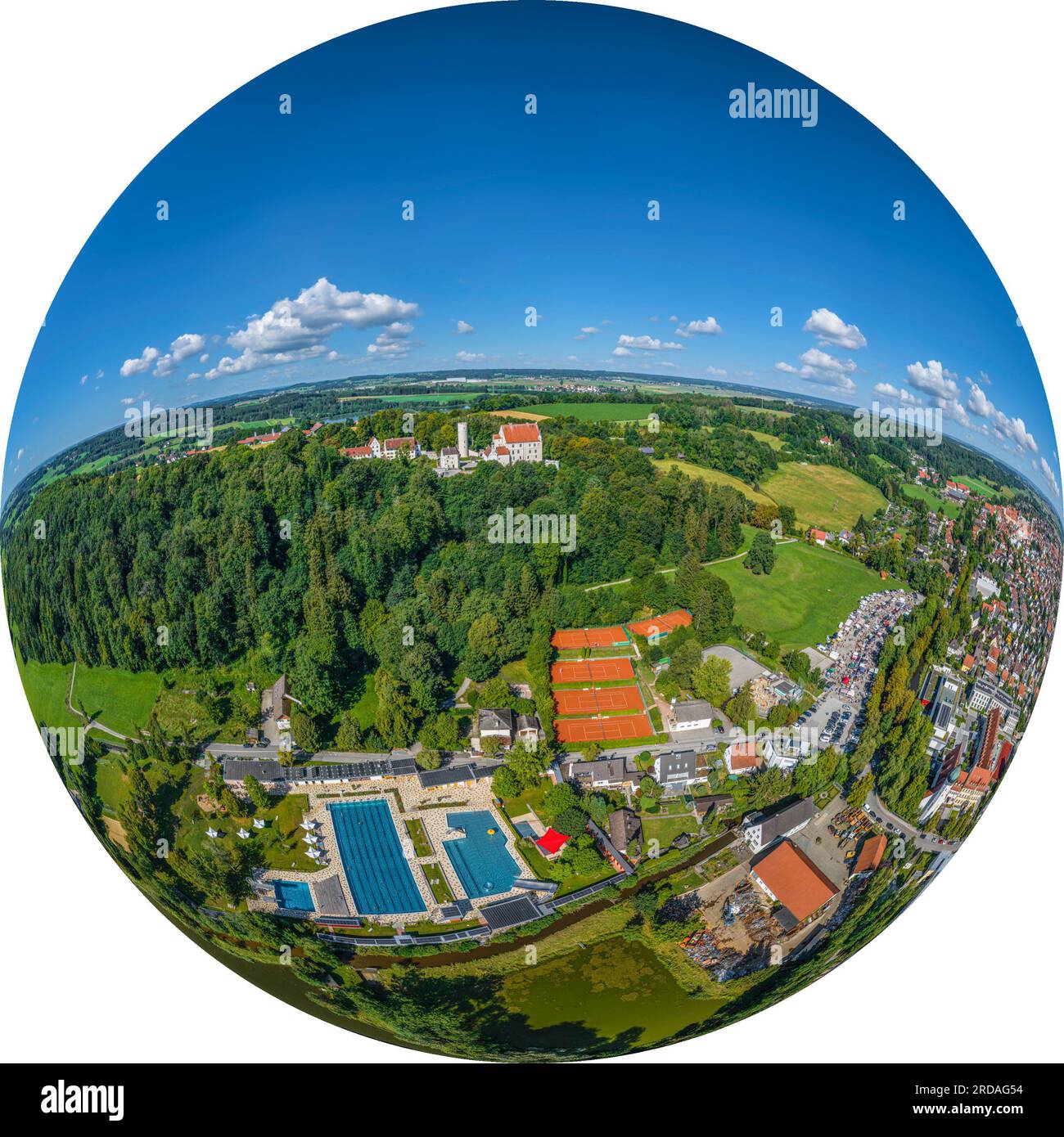 The beautiful town Mindelheim in the Lower Allgaeu with its striking ...