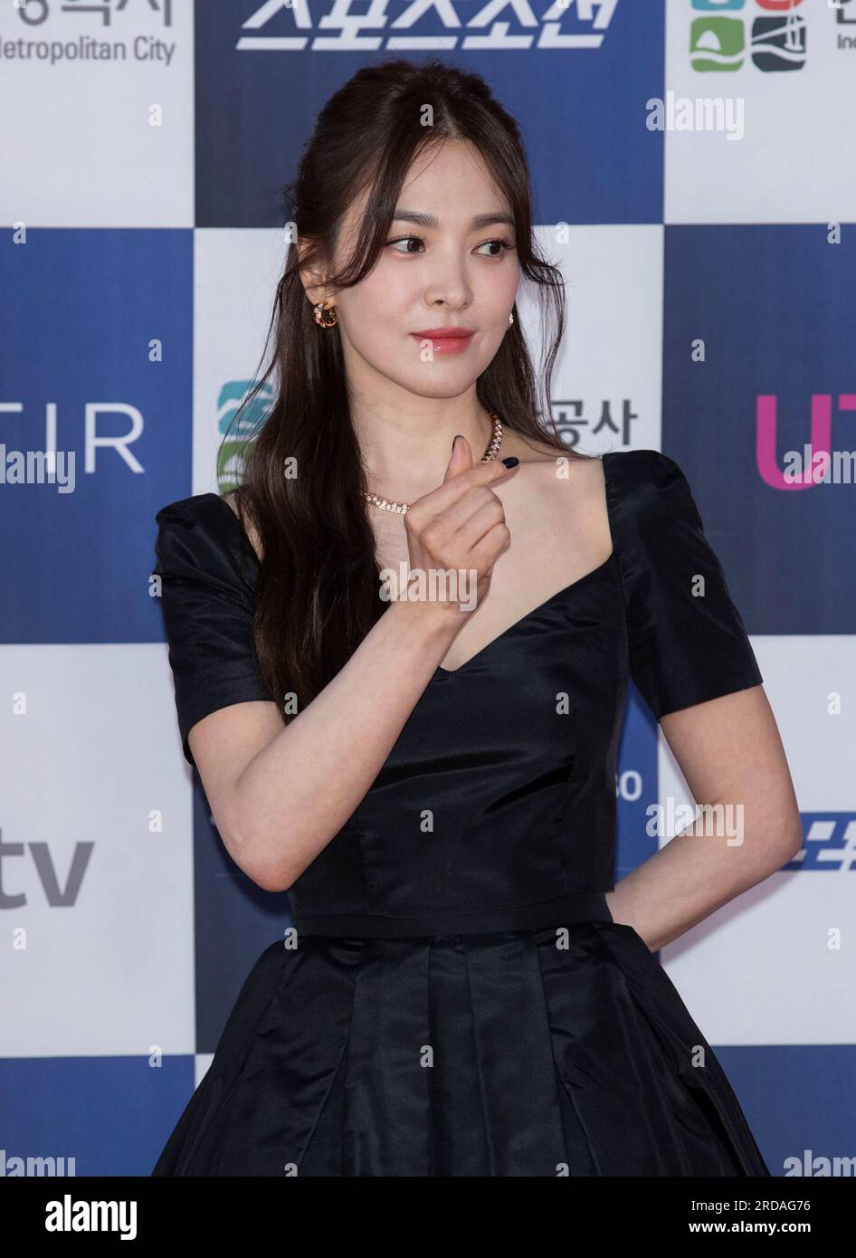 Incheon, South Korea. 19th July, 2023. South Korean actress Song Hye-kyo, arrived red carpet ...