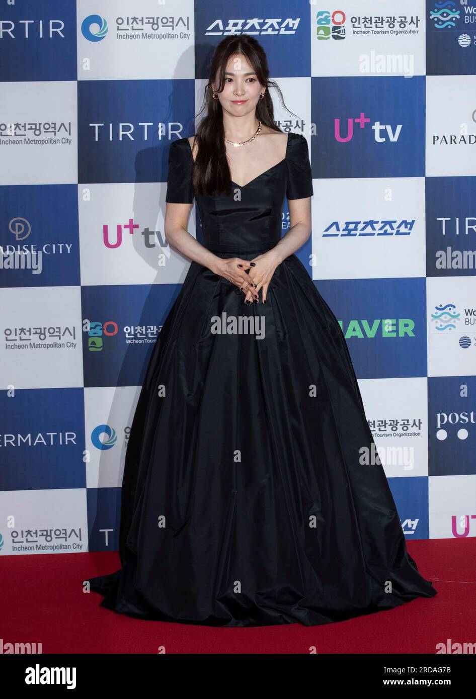 Incheon, South Korea. 19th July, 2023. South Korean actress Song Hye-kyo, arrived red carpet ...