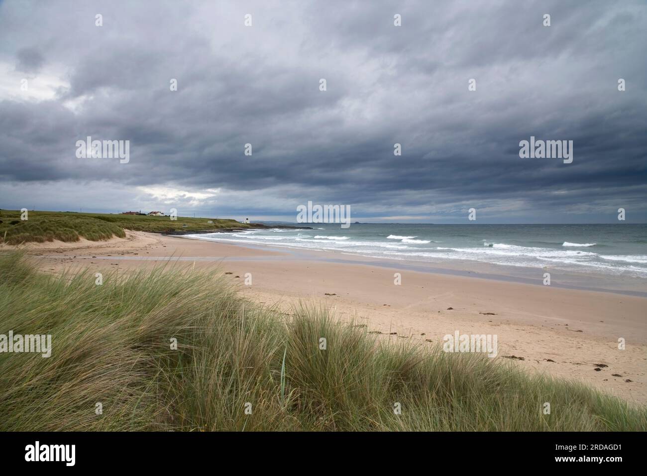 ross back sands on the northumberland coast Stock Photo - Alamy
