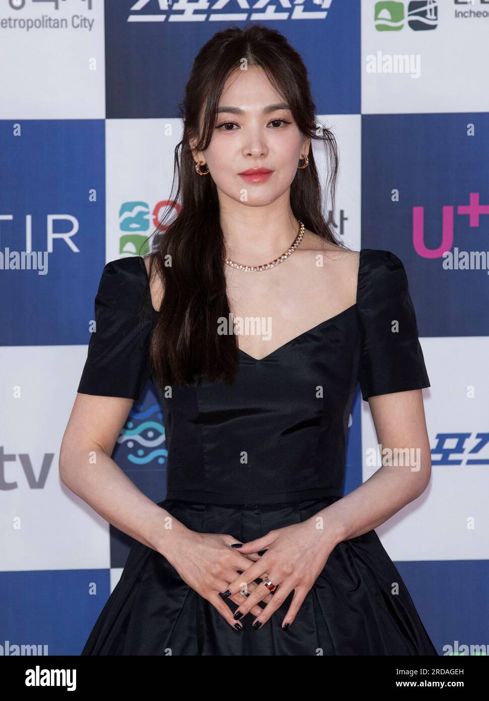 Incheon, South Korea. 19th July, 2023. South Korean actress Song Hye-kyo, arrived red carpet ...