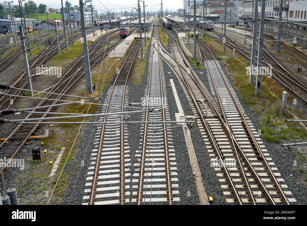 Villach, Austria. July 18 2023. Panoramic view of the platforms at the ...