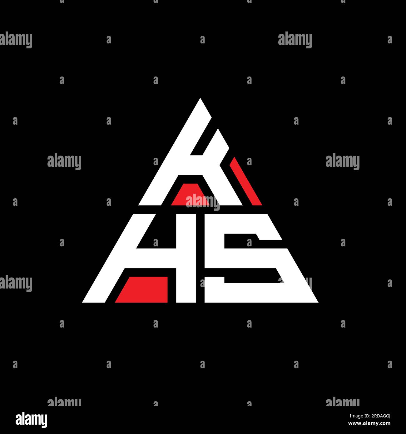 KHS triangle letter logo design with triangle shape. KHS triangle logo ...