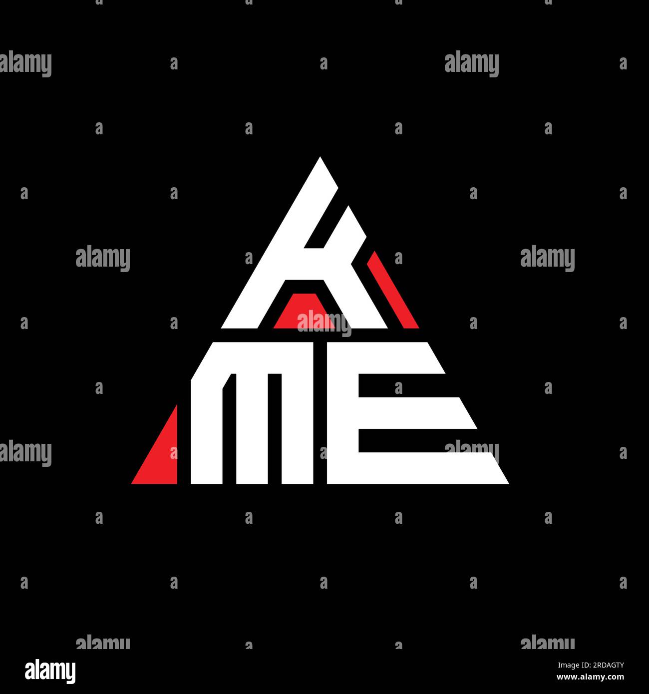 KME triangle letter logo design with triangle shape. KME triangle logo ...