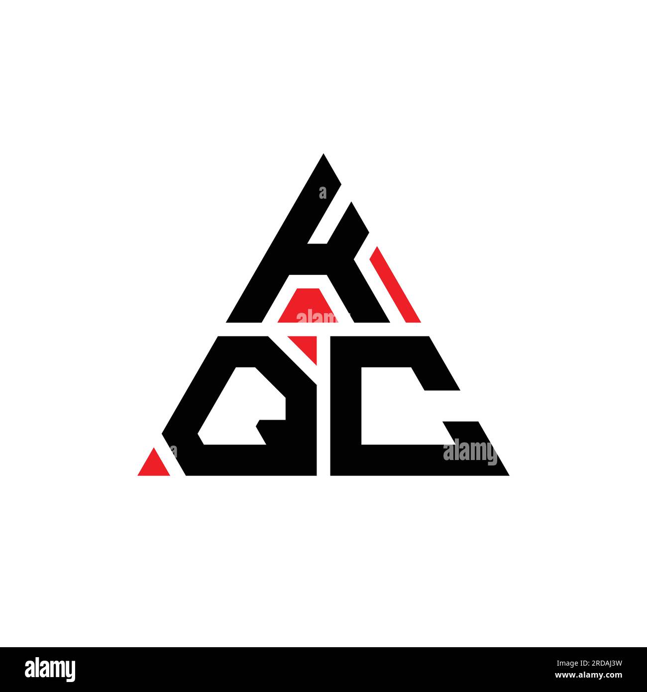KQC triangle letter logo design with triangle shape. KQC triangle logo ...