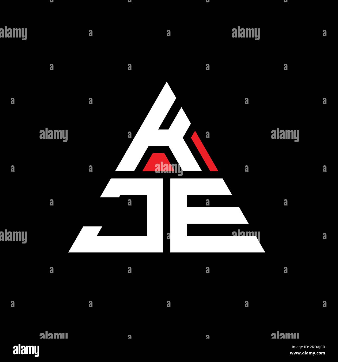 KJE triangle letter logo design with triangle shape. KJE triangle logo ...
