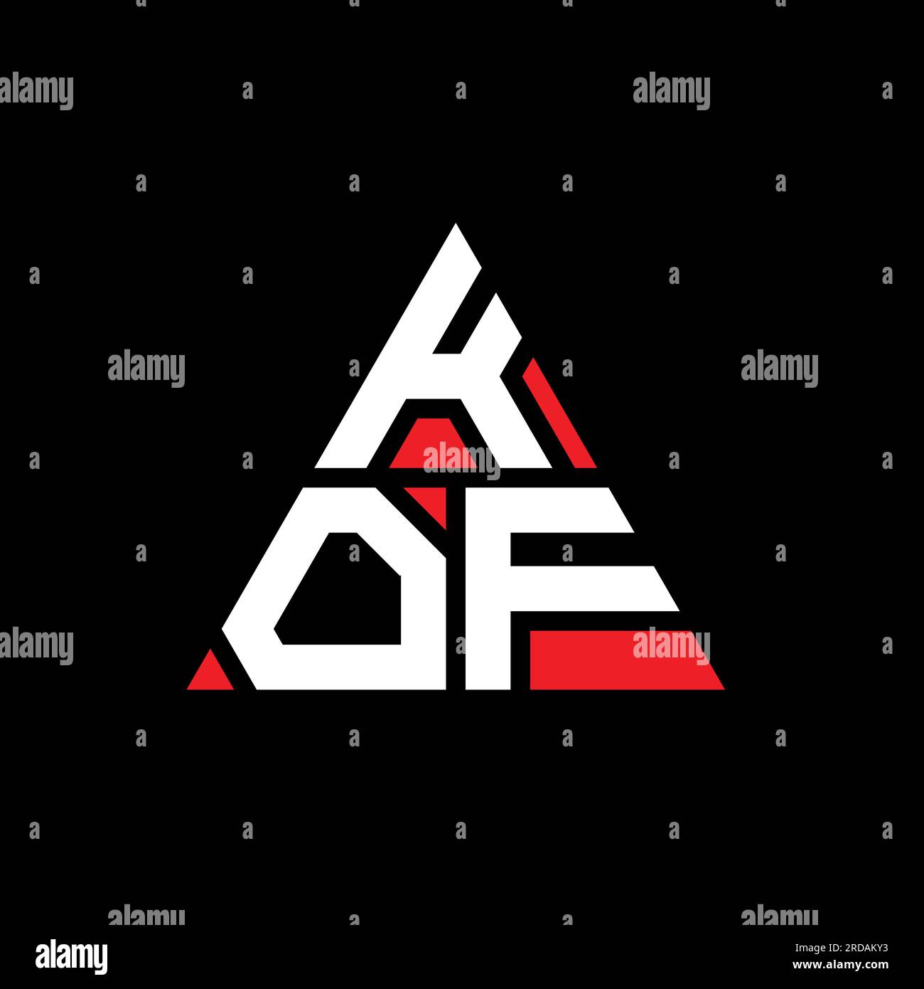 KOF triangle letter logo design with triangle shape. KOF triangle logo ...