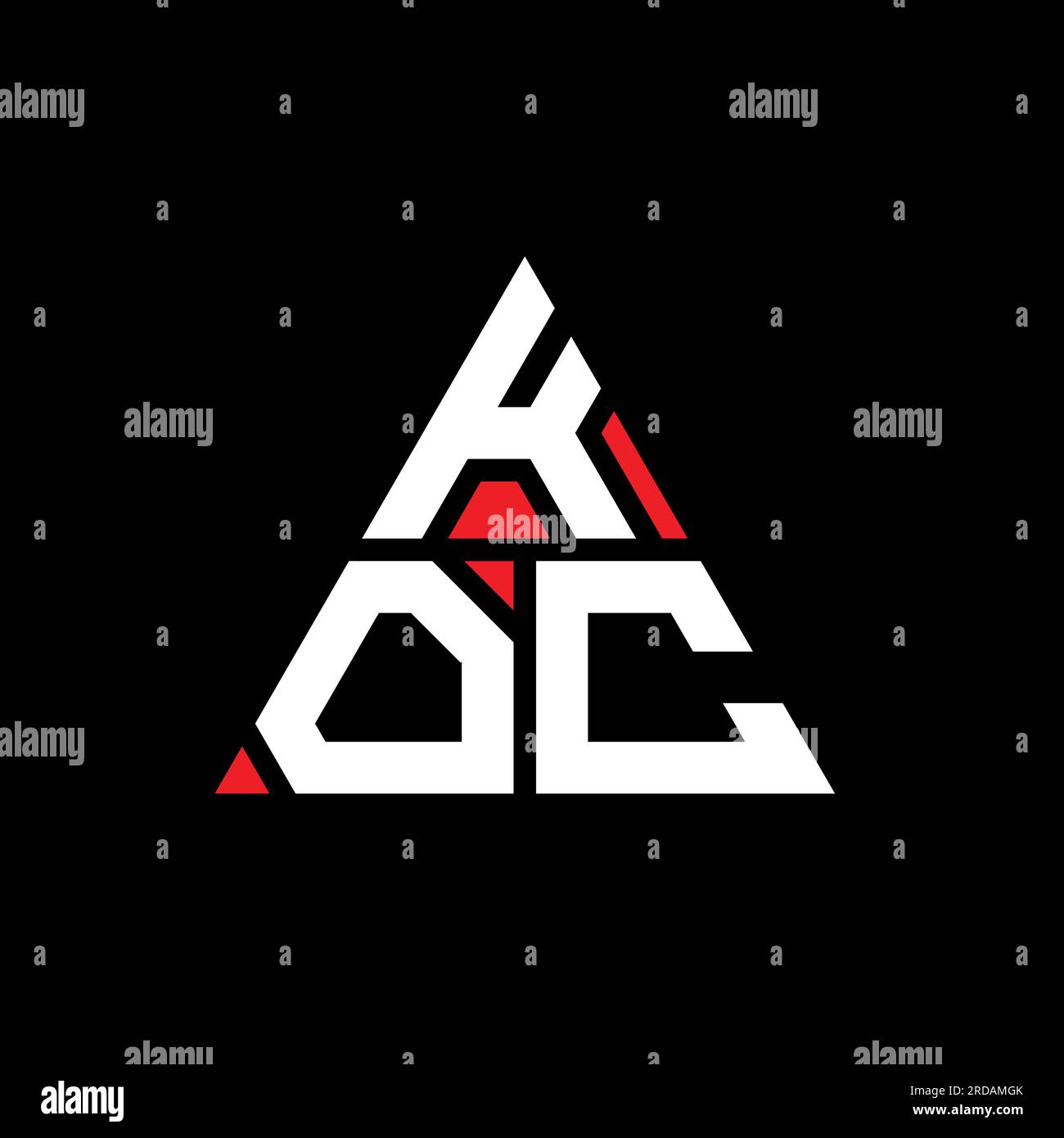 KOC triangle letter logo design with triangle shape. KOC triangle logo ...