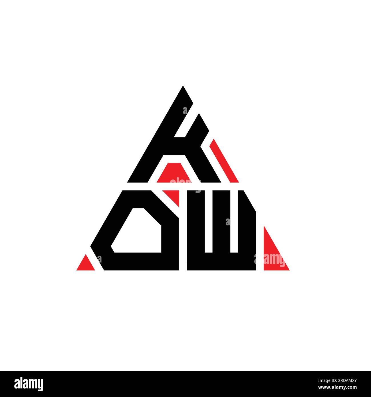KOW triangle letter logo design with triangle shape. KOW triangle logo ...