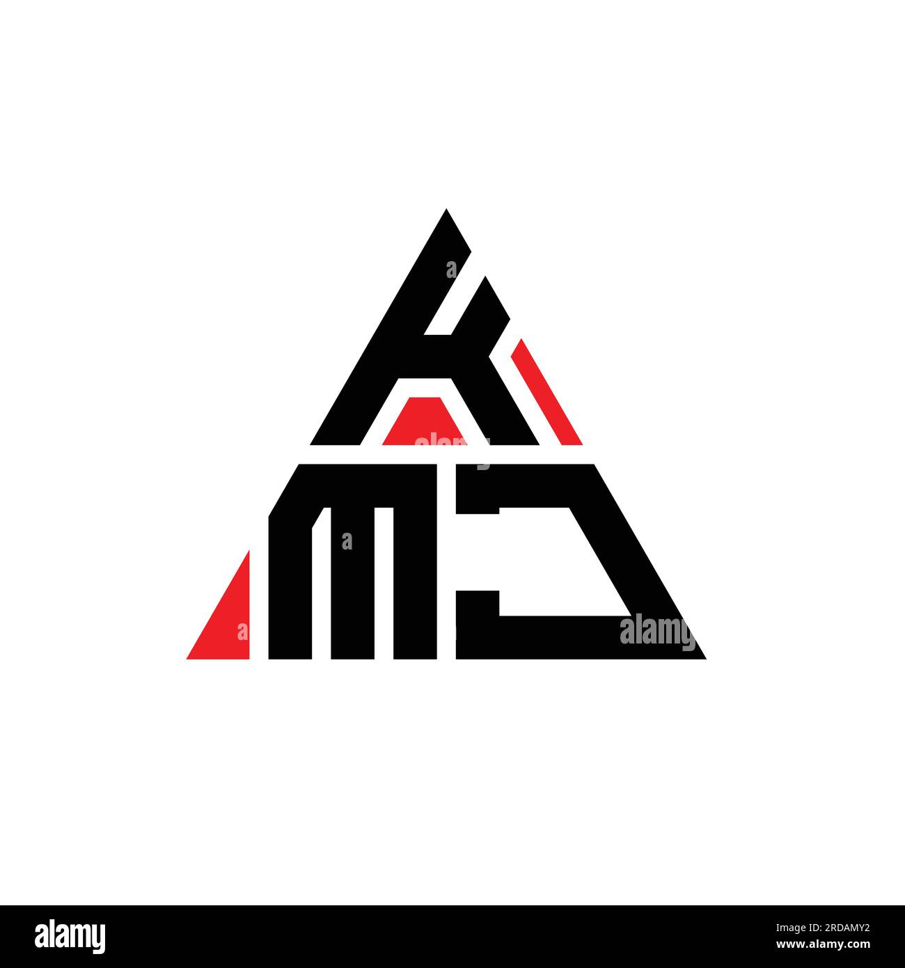 KMJ triangle letter logo design with triangle shape. KMJ triangle logo ...
