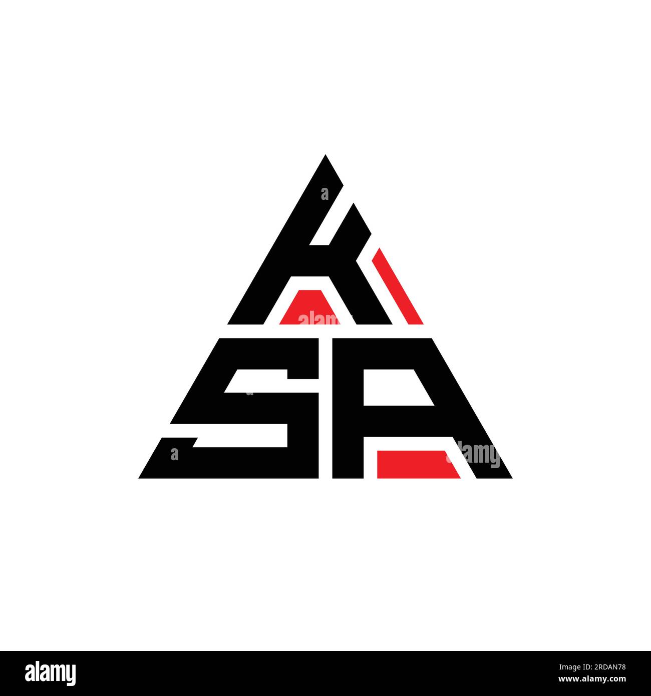 KSA triangle letter logo design with triangle shape. KSA triangle logo ...
