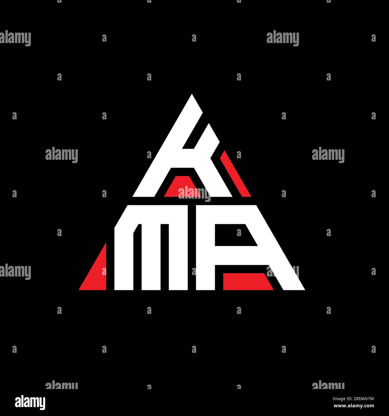 KMA triangle letter logo design with triangle shape. KMA triangle logo design monogram. KMA ...