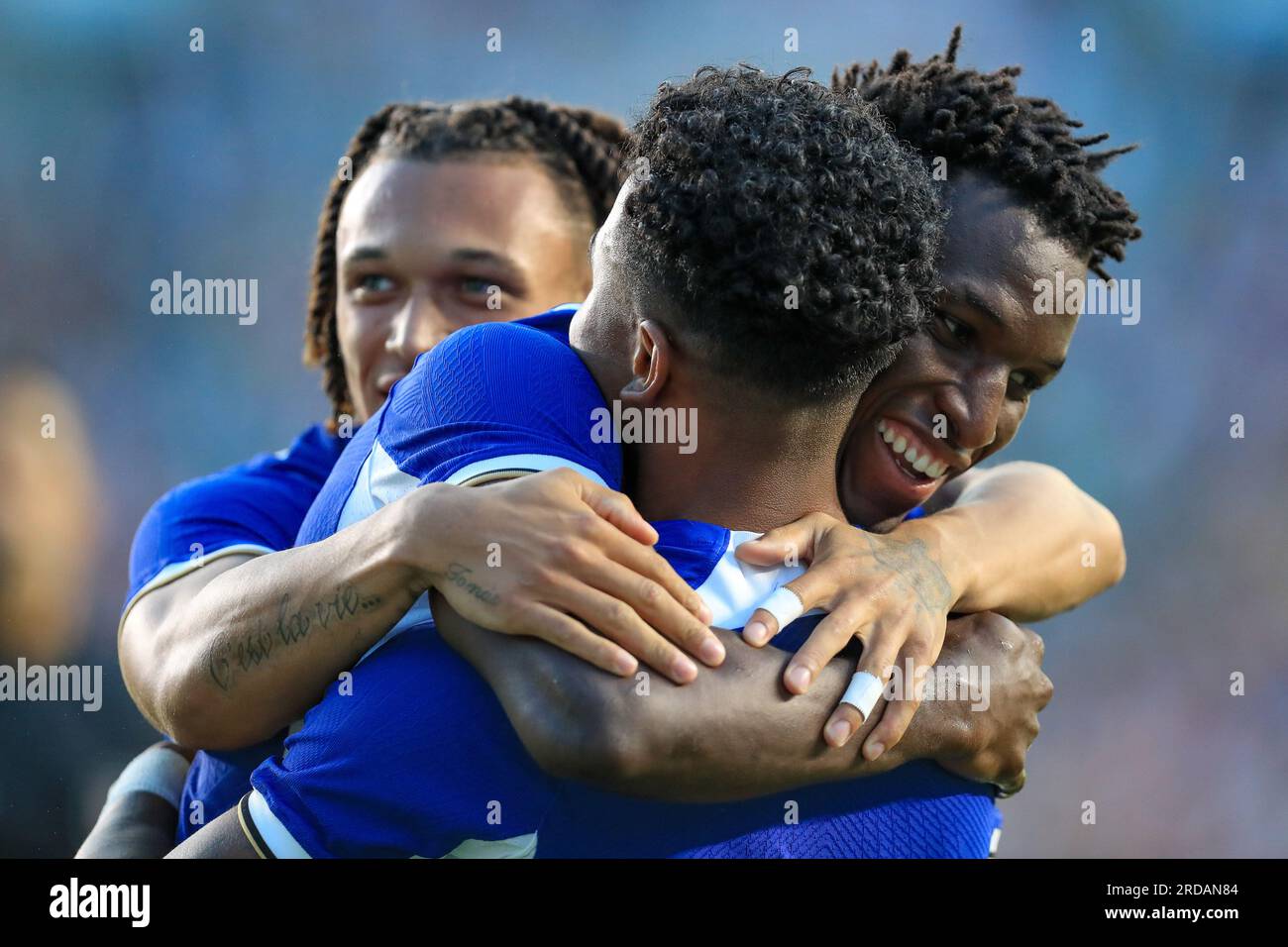 July 19, 2023: Chelsea FC defender Ian Maatsen (38), forward Nicholas Jackson (43), and Chelsea ...