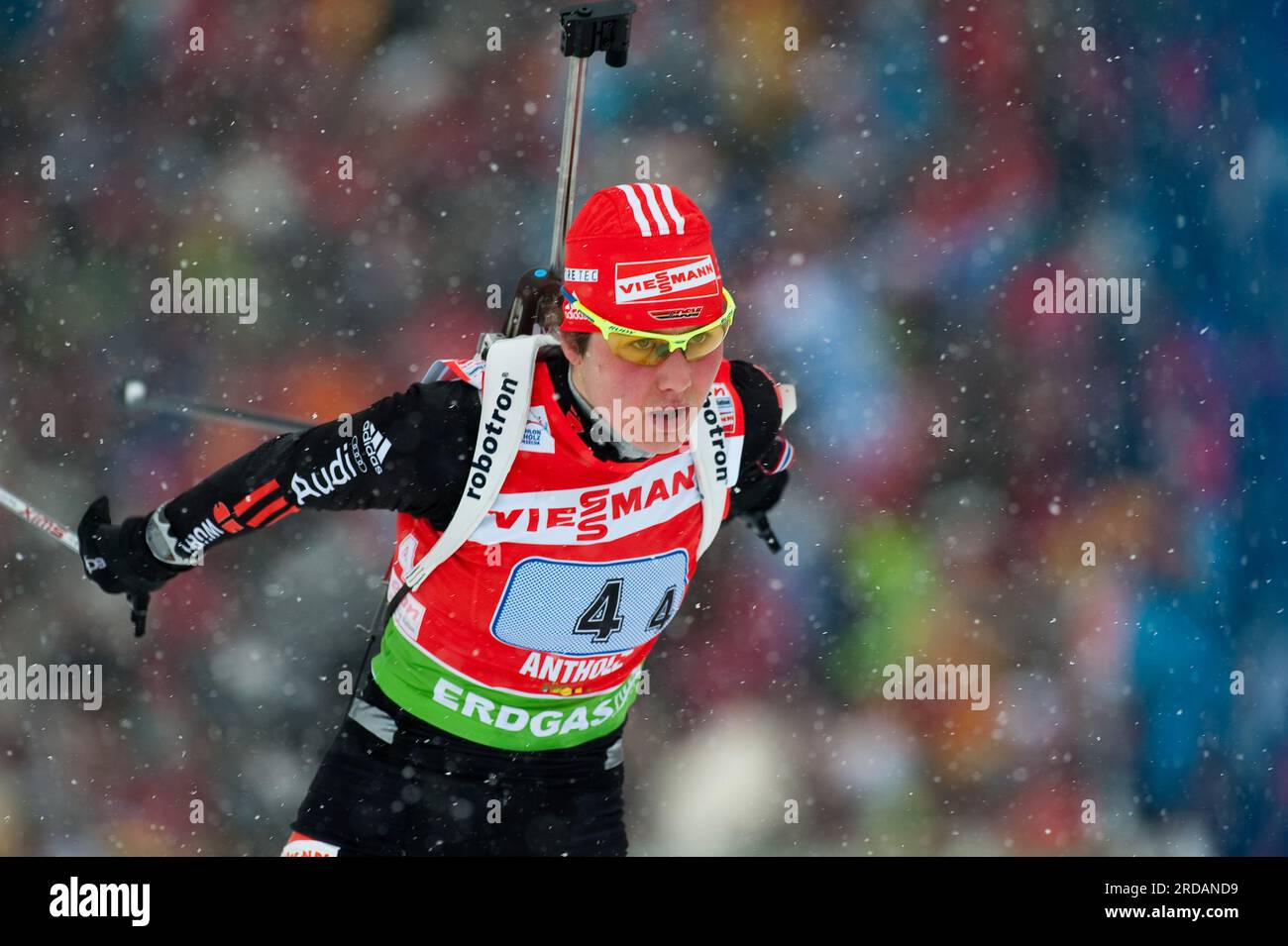 Tina Bachmann Aktion Biathlon, 4 x 6 km Staffel der Frauen in Antholz ...