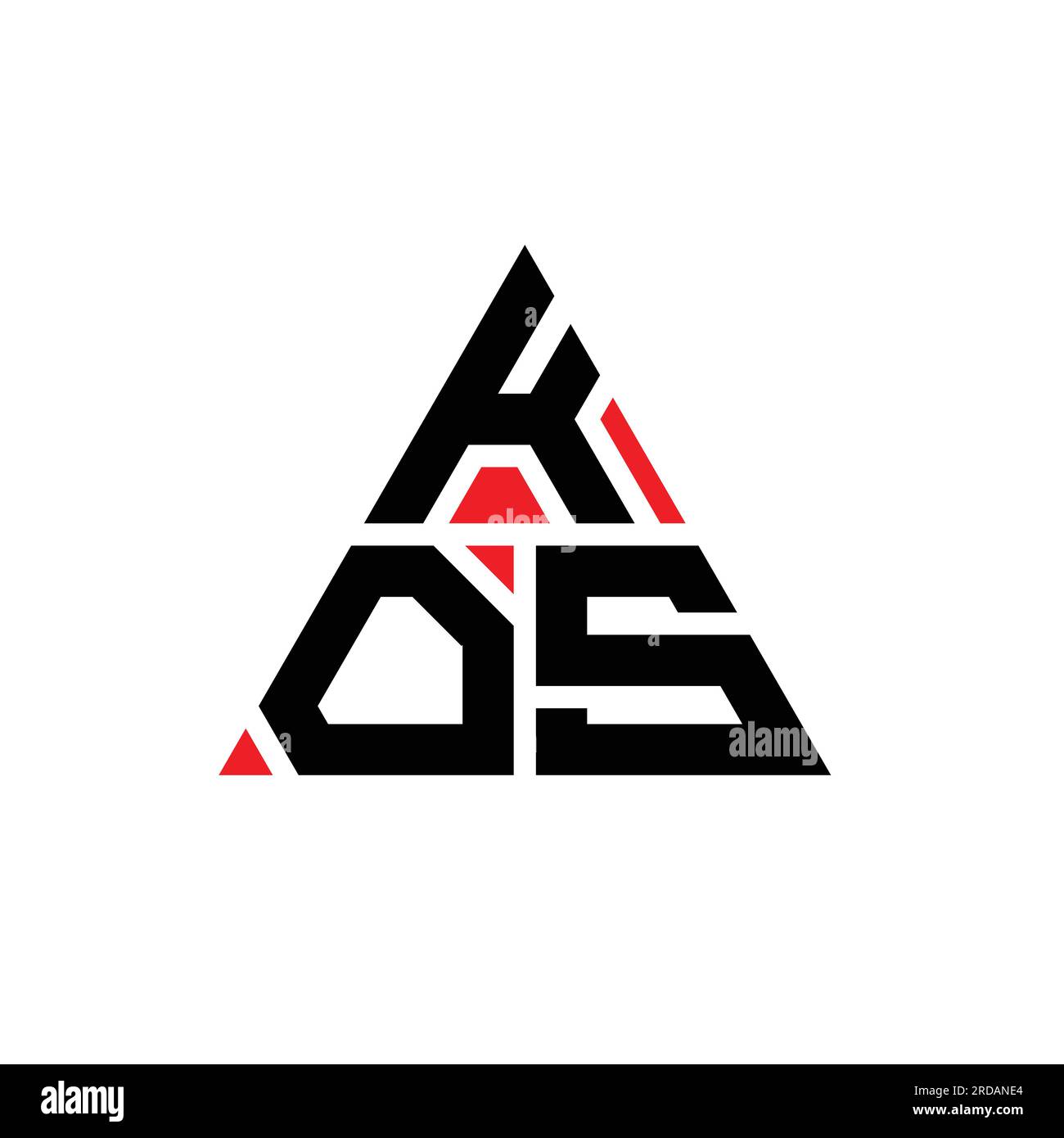 KOS triangle letter logo design with triangle shape. KOS triangle logo ...