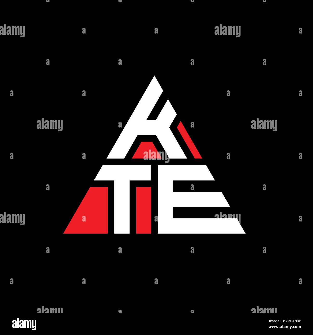 KTE triangle letter logo design with triangle shape. KTE triangle logo ...