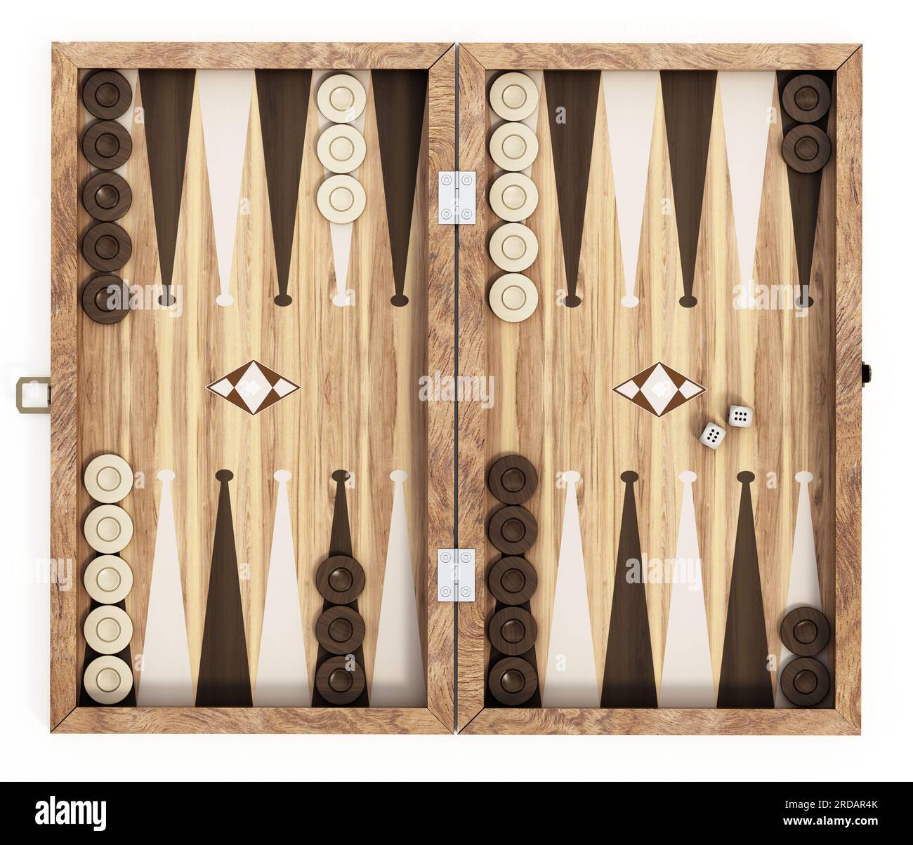 Backgammon isolated on white background. 3D illustration Stock Photo ...