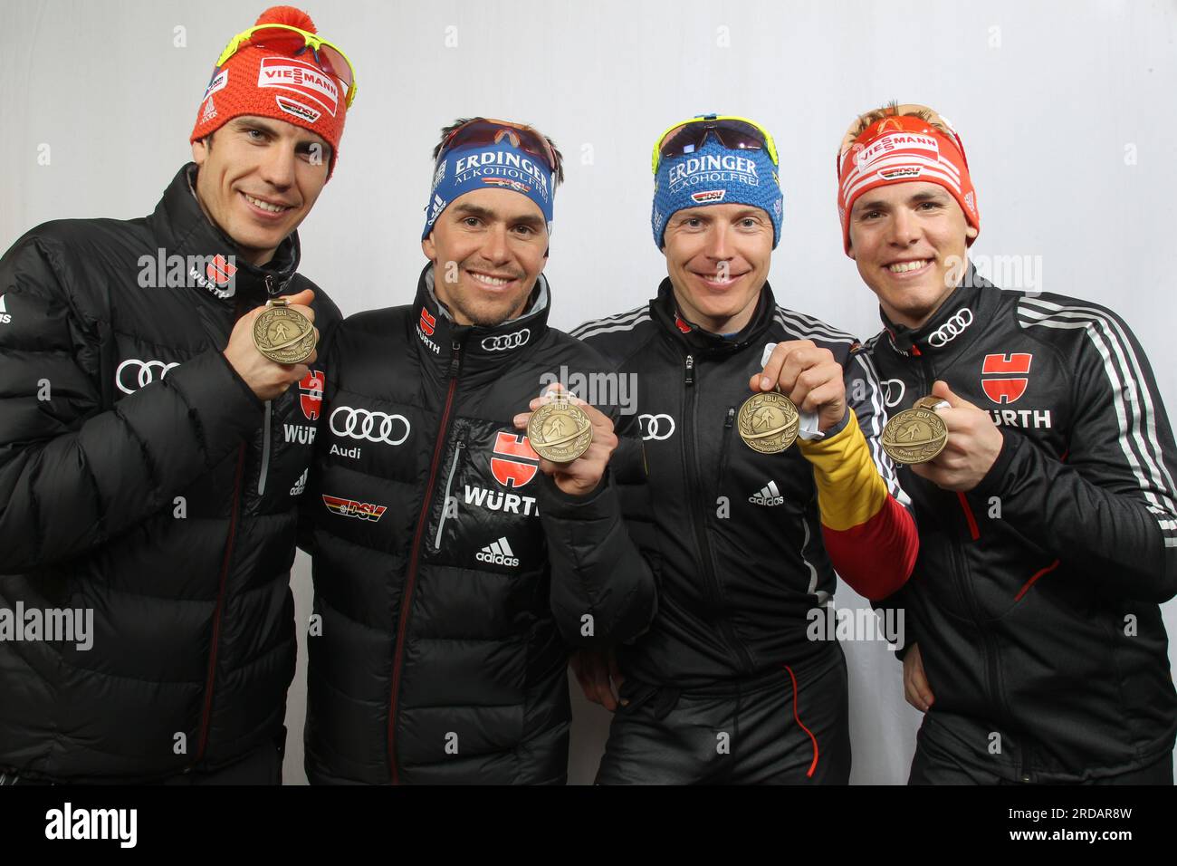 Arnd Peiffer, Michael GREIS, Andreas BIRNBACHER und Simon Schempp mit ...