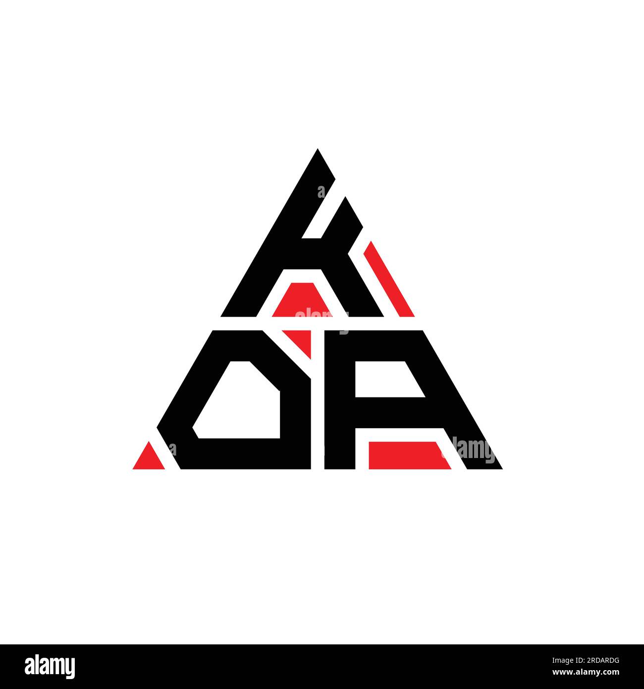 KOA triangle letter logo design with triangle shape. KOA triangle logo ...