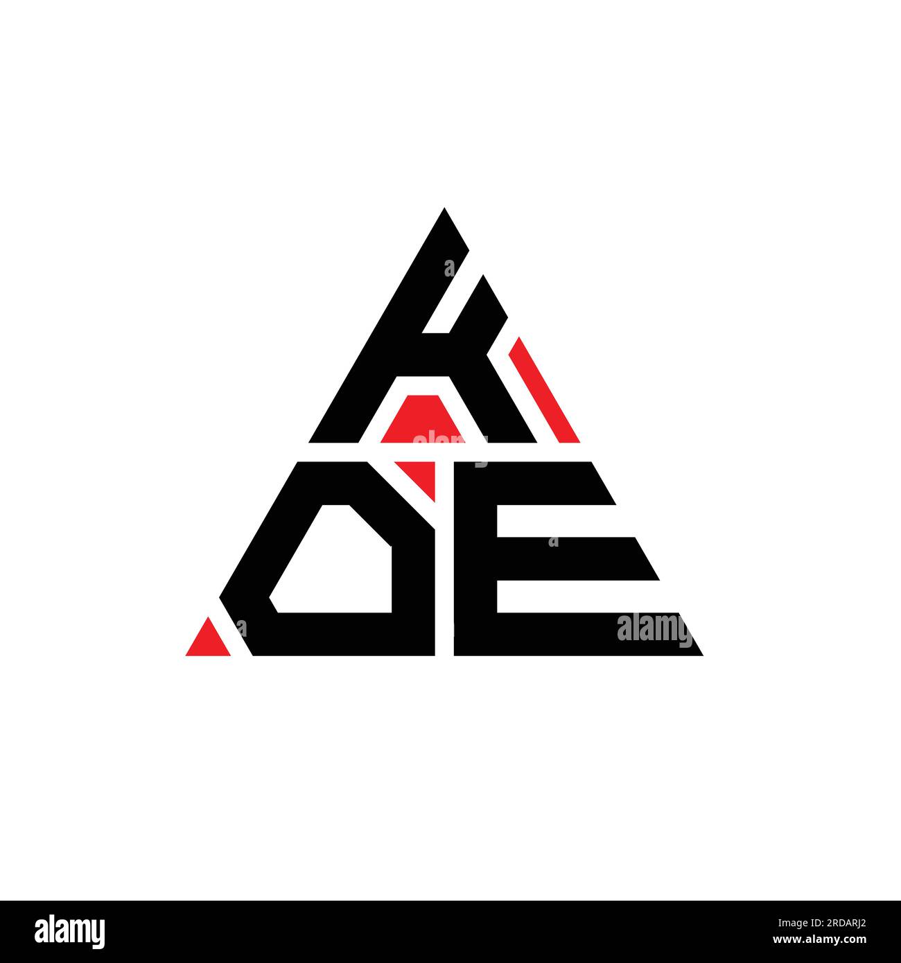 KOE triangle letter logo design with triangle shape. KOE triangle logo ...