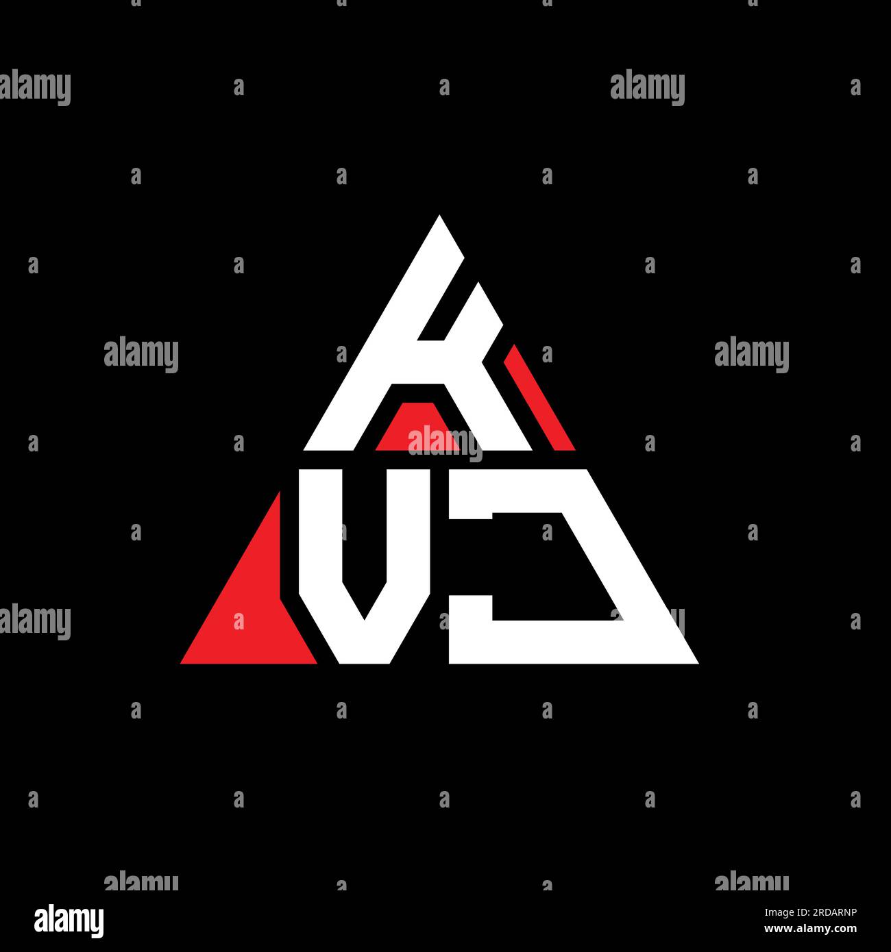 KVJ triangle letter logo design with triangle shape. KVJ triangle logo ...