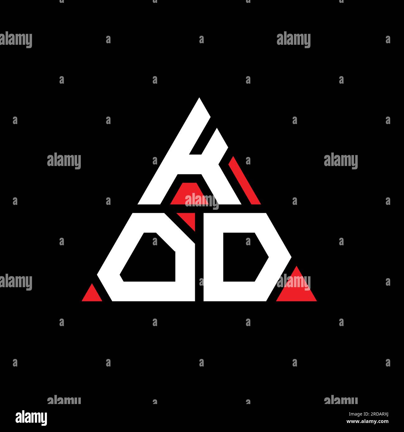 KOD triangle letter logo design with triangle shape. KOD triangle logo ...