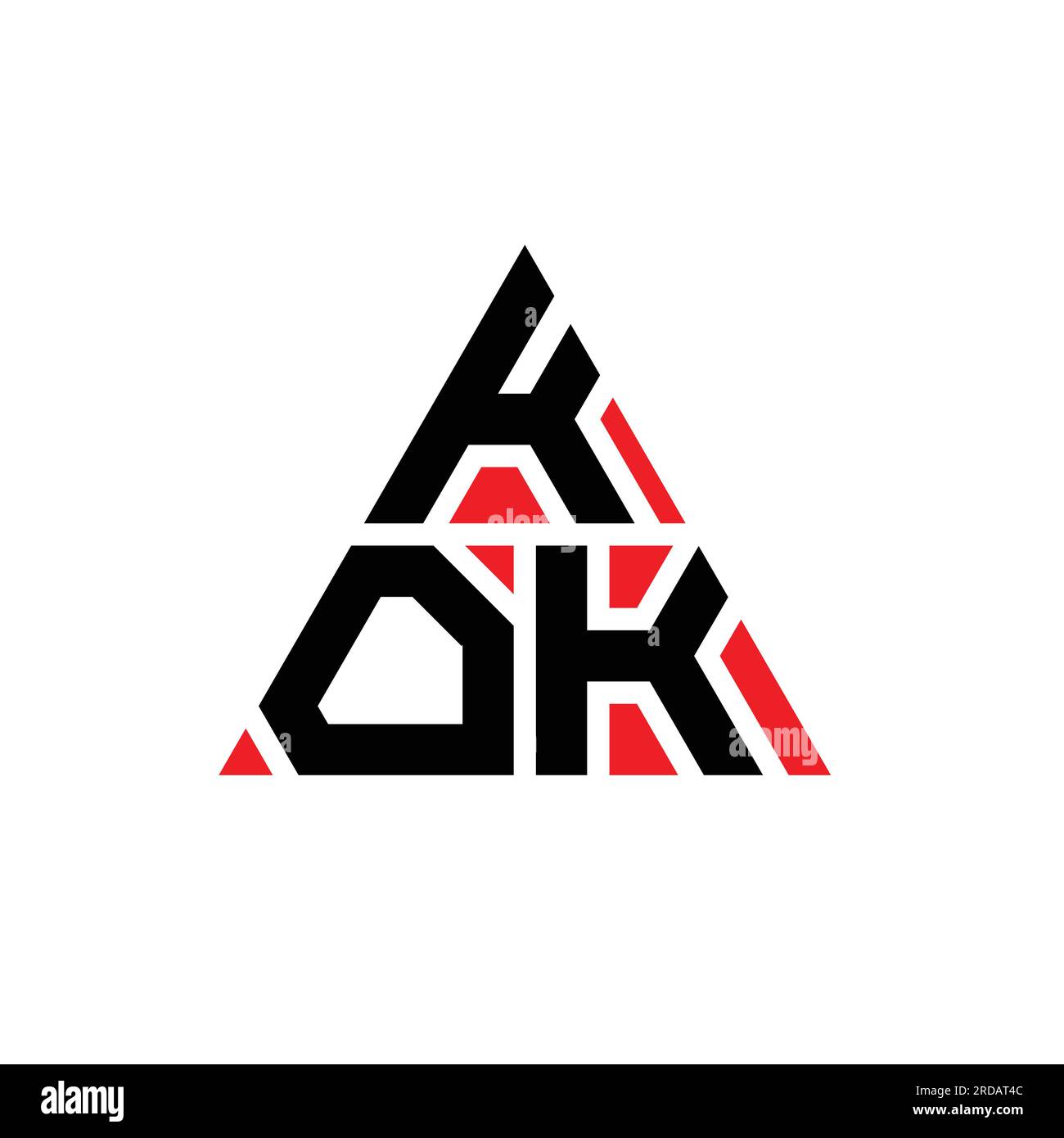 KOK triangle letter logo design with triangle shape. KOK triangle logo ...