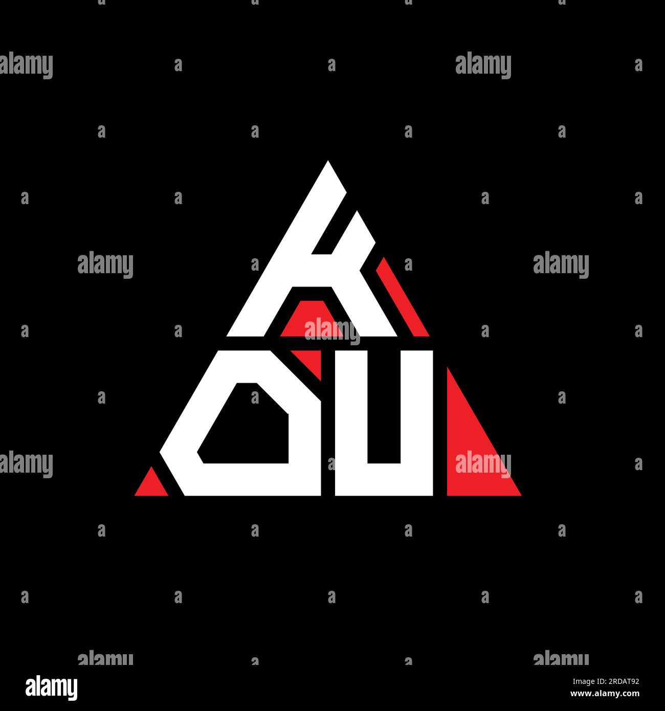 KOU triangle letter logo design with triangle shape. KOU triangle logo ...