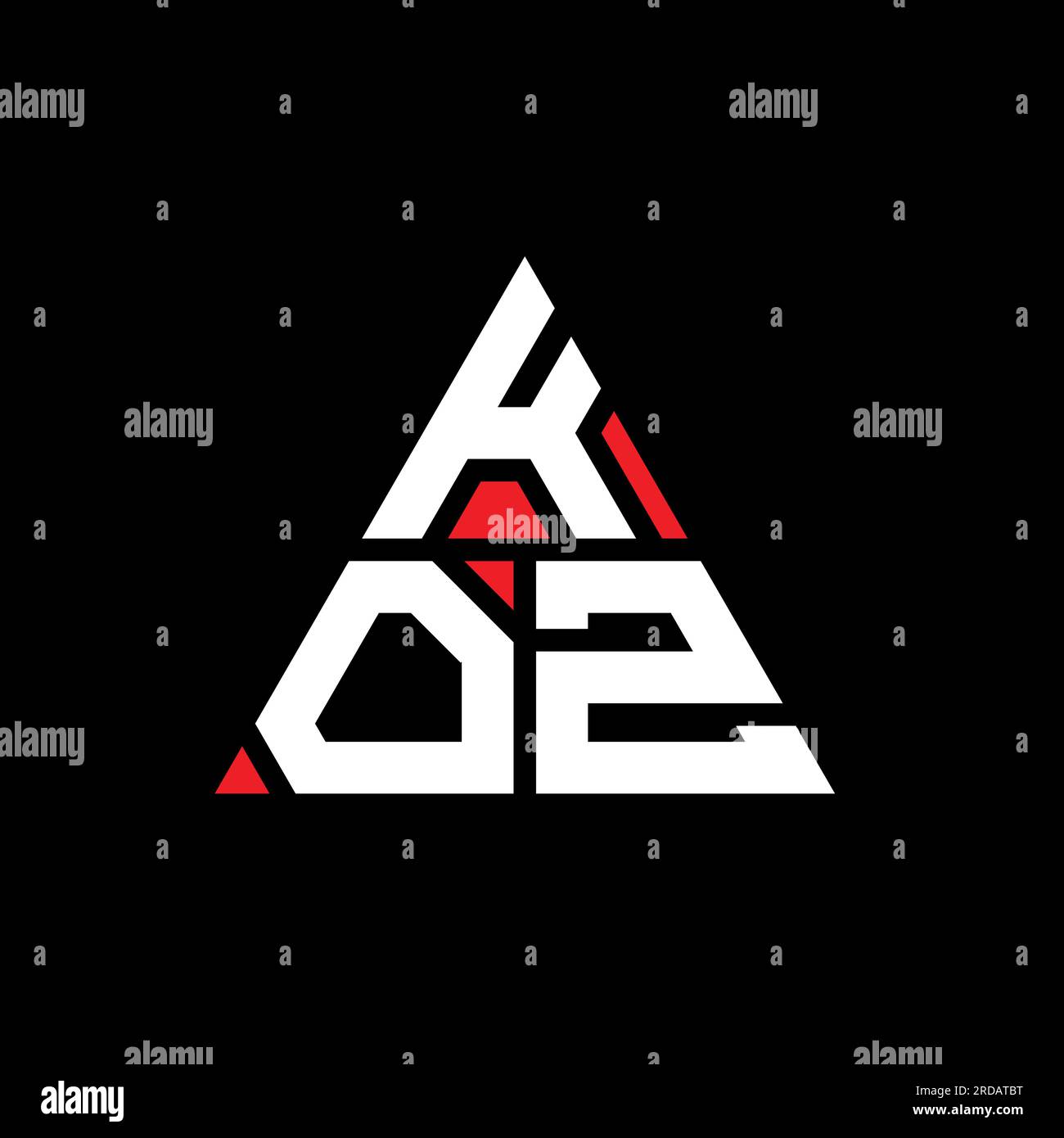 KOZ triangle letter logo design with triangle shape. KOZ triangle logo ...
