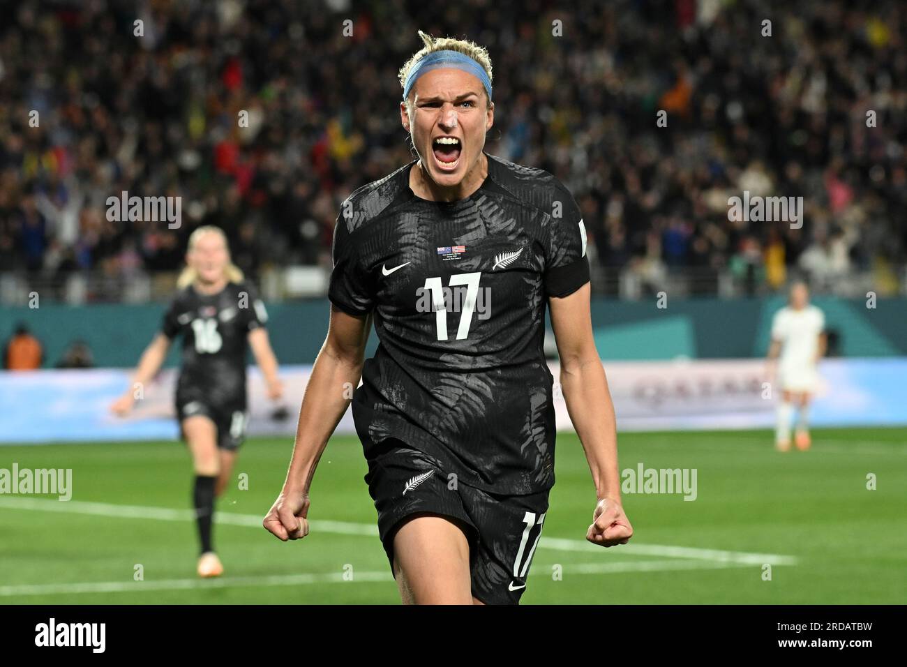 New Zealand's Hannah Wilkinson celebrates after scoring the opening ...