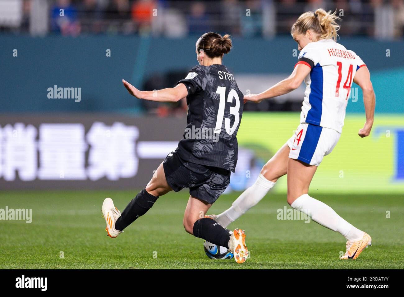 Auckland, New Zealand. 20th July, 2023. Ada Hegerberg (14 Norway) and ...