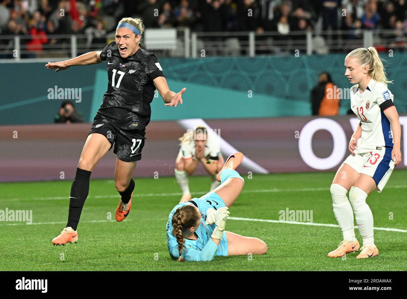 New Zealand's Hannah Wilkinson celebrates after scoring the opening ...