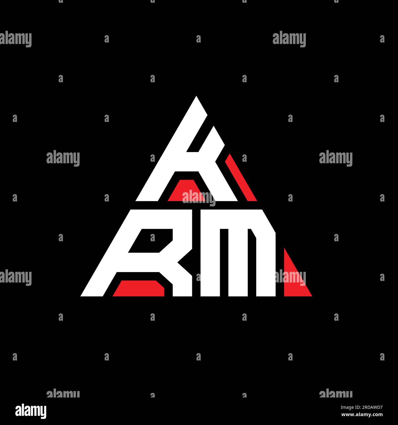 KRM triangle letter logo design with triangle shape. KRM triangle logo ...