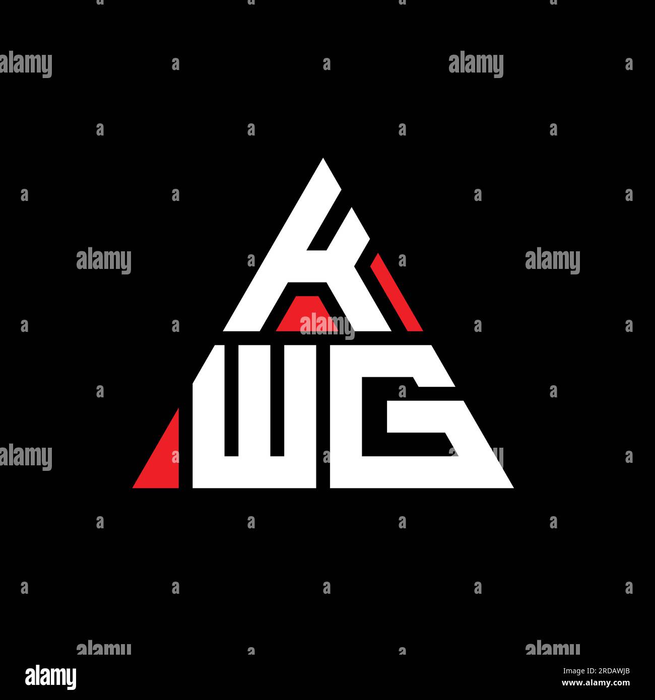 KWG triangle letter logo design with triangle shape. KWG triangle logo ...